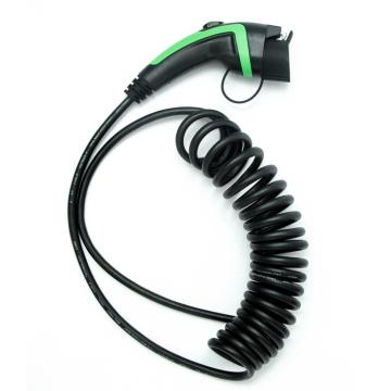 Quality 250V 32A J1772 Type 1 Charging Cable Tethered Open End Coiled Cable for sale