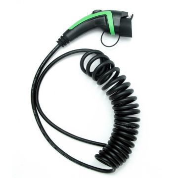 Quality TPU Coiled EV Type 1 Type 2 Charging Cable 2000V Isolated Ground for sale