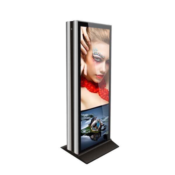 Quality Console Type Vertical Dual Screen Kiosk Android System For Advertising for sale