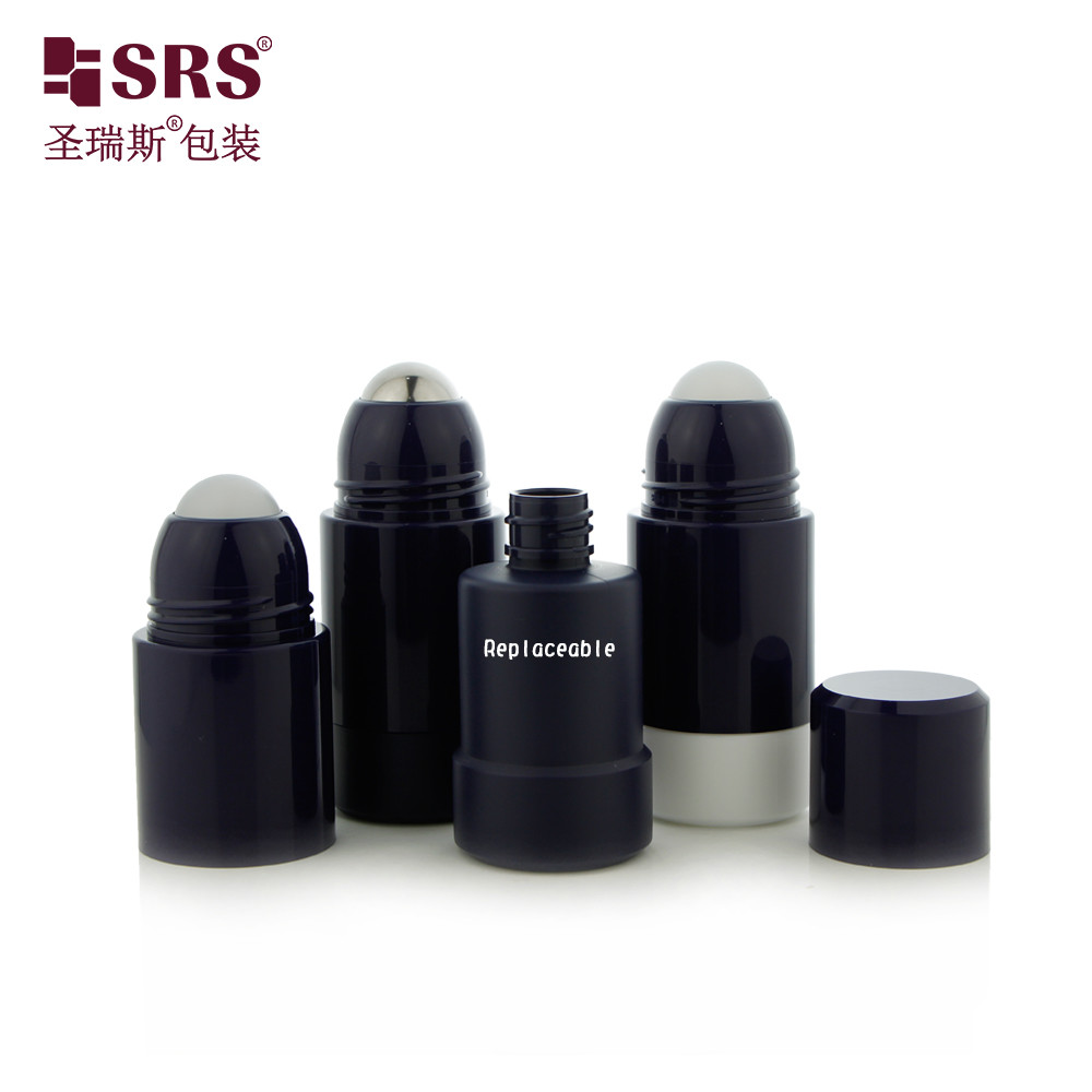 Quality RPPE 50ml 75ml Plastic Roller Ball Bottle Replaceable Design Deodorant Gel Body for sale