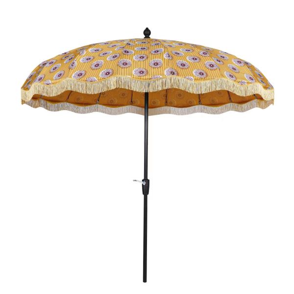 Quality Modern Design Style 18K Fiberglass Ribs 160G Polyester Outdoor Umbrella with Tassels for sale