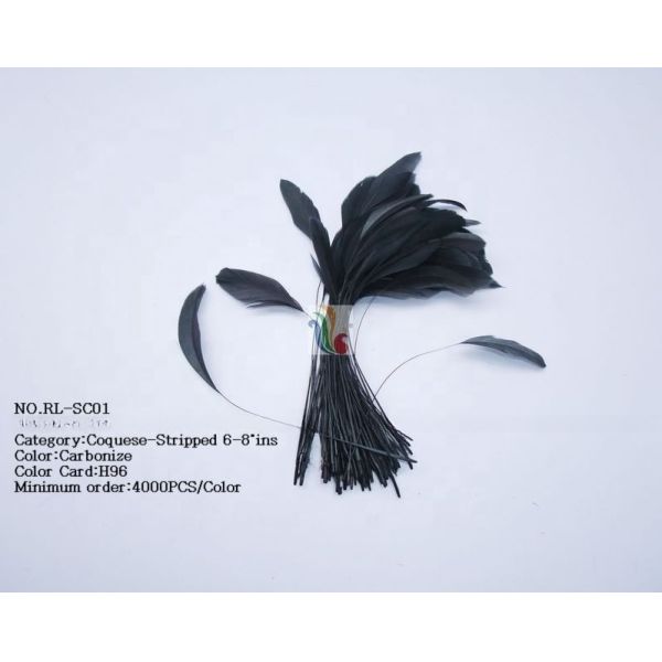 Quality Dyed Pattern Party Decoration Stripped Rooster Coque Feather 12-14inch / 14 for sale
