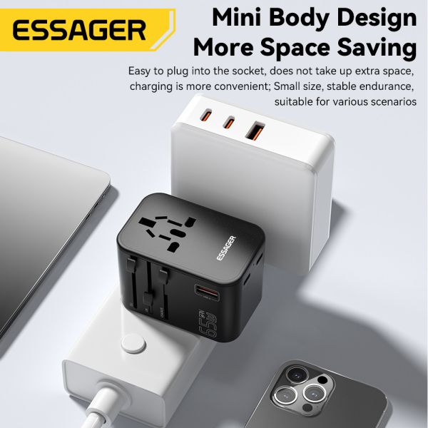 Quality ESSAGER JY-309 Series 65W Universal Plug USB C PD Charger for sale