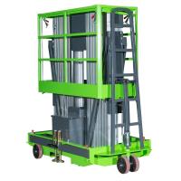 Quality Green Double Mast Mobile Vertical Lift Platform For 9m Platform Height for sale