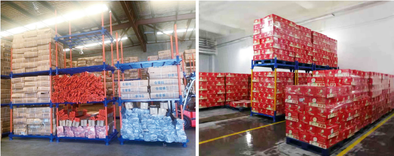 Round Post Pallet Stacking Rack