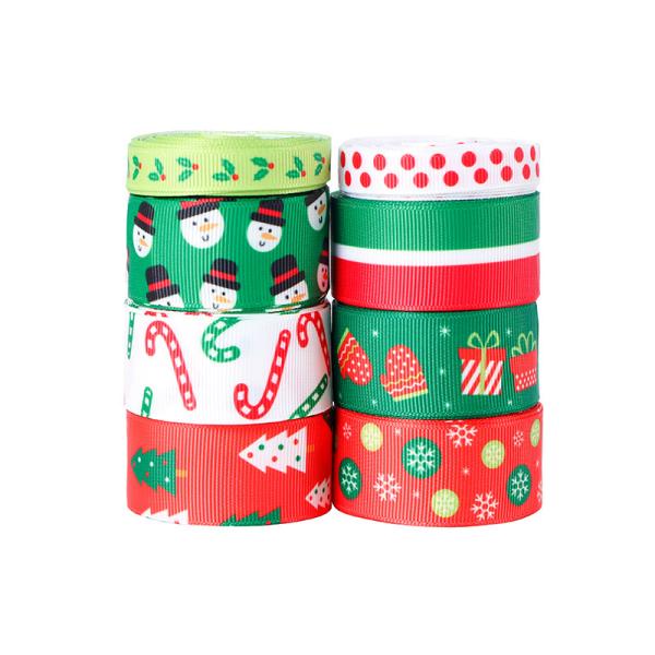 Quality School Occasion MSD Christmas Printed Ribbon Heat Transfer Polyester Ribbon for Holiday Decoration for sale