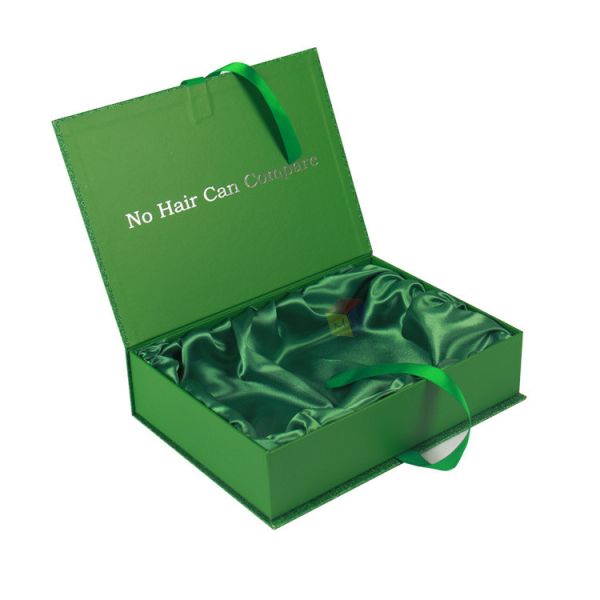 Quality Ribbon Closure Hair Extension Packaging Box Magnetic Closure Gift Box Versatile for sale