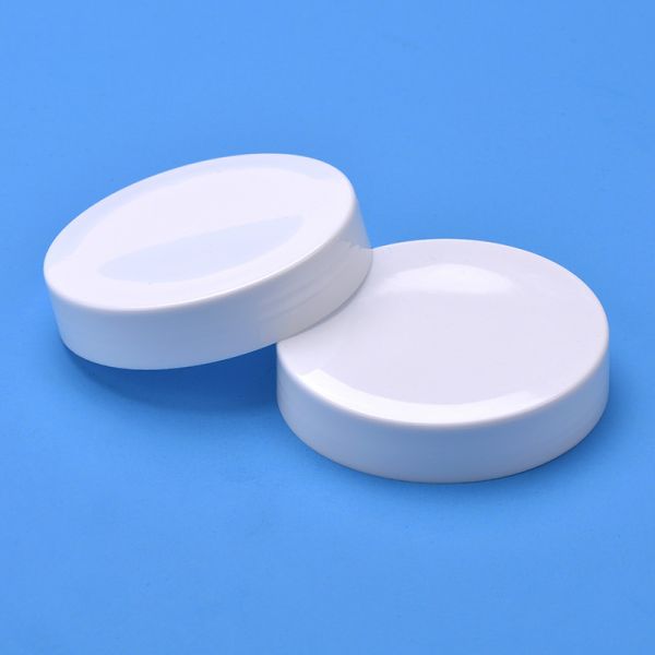 Quality Smooth Wall 68mm White Plastic Jar Lids For Cosmetic Bottle for sale