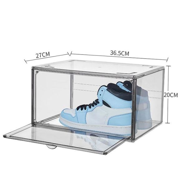 Quality Stackable Magnetic Door Clear Acrylic Shoe Box Transparent for sale