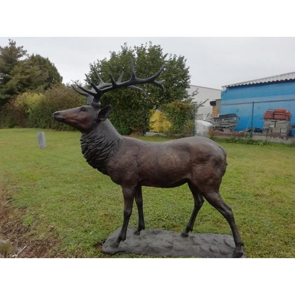 Quality Customized handmade life size elk deer large bronze deer statue for garden decoration for sale