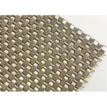 Quality Brass Crimped SS Woven Wire Mesh Cladding Facade PVD Surface for sale