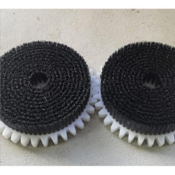 Quality Round White PP industrial Machinery Disk Brush with Gear for sale