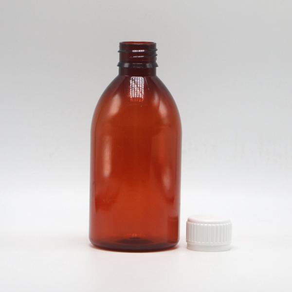 Quality 250ml Round Amber Prescription Pharmacy PET Liquid Medicine Scaled Container for sale