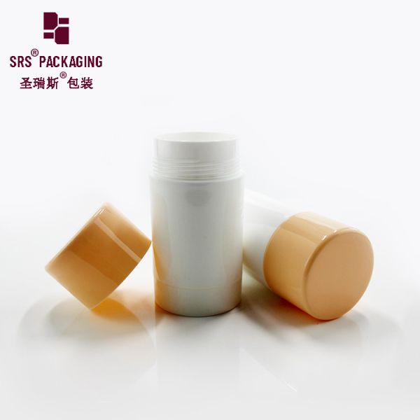 Quality plastic injection white body with orange lid skin care stick packaging for sale