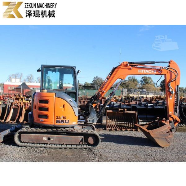 Quality 5 Tons Hitachi Used ZX55-5A Second Hand Mini Digger With YANMAR Engine for sale
