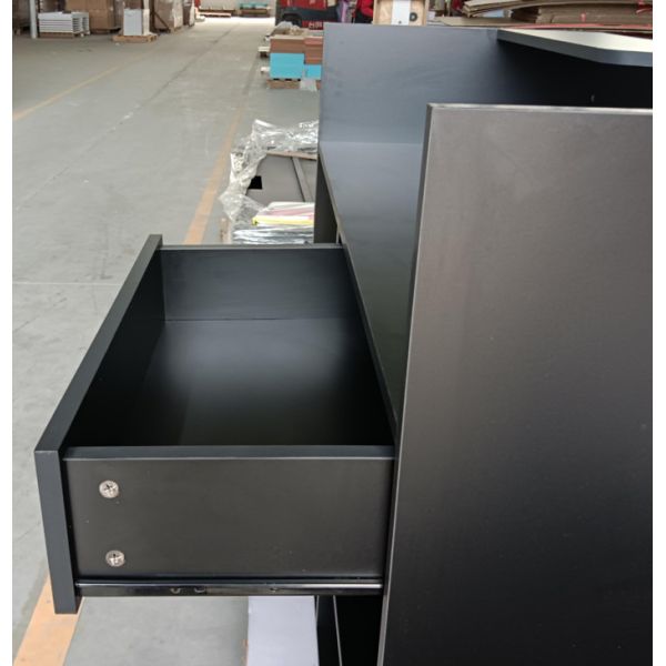 Quality Wood 4' Ledge Counter Display Cabinet With Drawers Scratch Resistant for sale