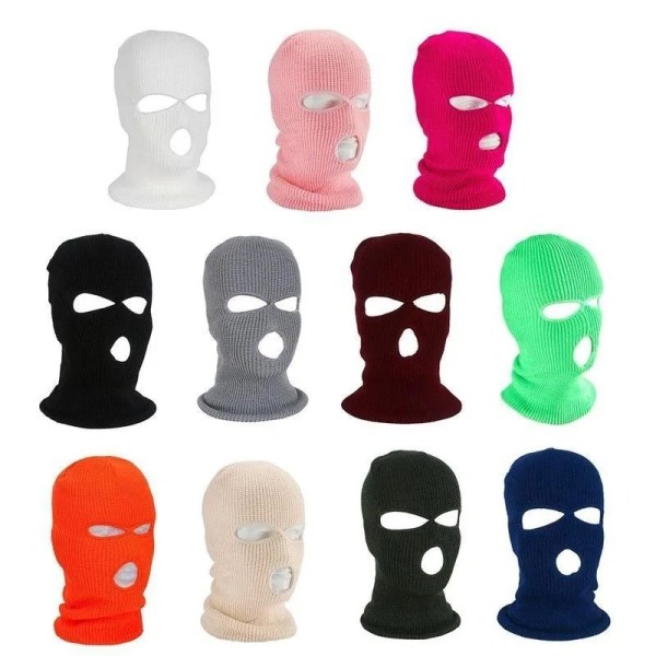 Quality Full Face Cover Three Hole Knitted Mask Beanies Hat Balaclava Tactical Cycling Unisex Caps for sale