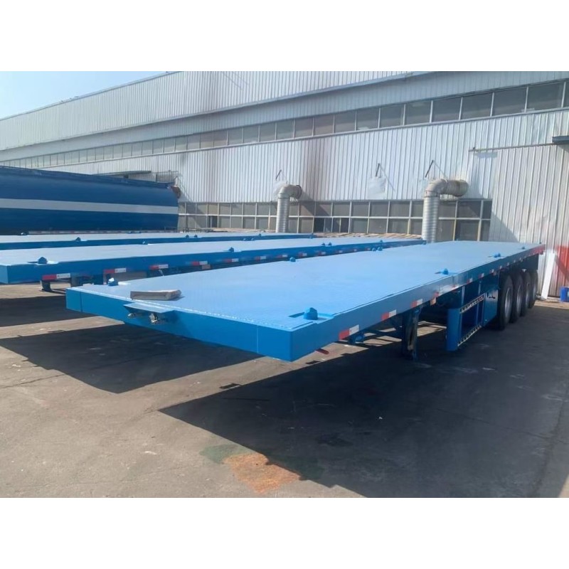 High-Capacity Four-Axle Container Flatbed Trailer for Efficient Cargo Transport