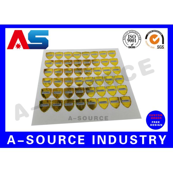 Quality Gold Security AntiCounterfeiting Custom Hologram Sticker With Serial Number / for sale