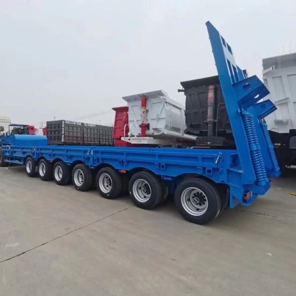Quality 7 Axle Low Bed Semi Trailer Drop Deck Flatbed Semi Truck Trailer for sale