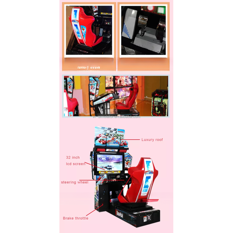 Side view of arcade racing simulator