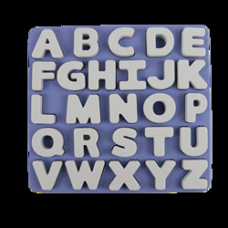 Quality Food Grade Kids Silicone Puzzle With Letters Alphabet Shape for sale