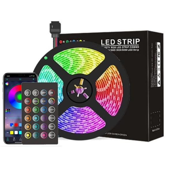 Quality 5m 10m 15m Indoor and Outdoor Bluetooth/Wifi Remote Control Smart Strip Lights for sale