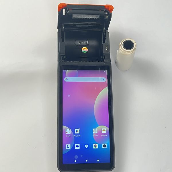 Quality 6400mAh Battery Powered Handheld POS 6 Inch Handheld Android POS Terminal Orange for sale