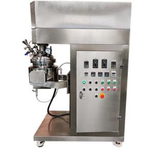 Quality Cosmetics Vacuum Homogenizing Emulsifier SUS304 Manual Pouring Emulsifying Mixer for sale