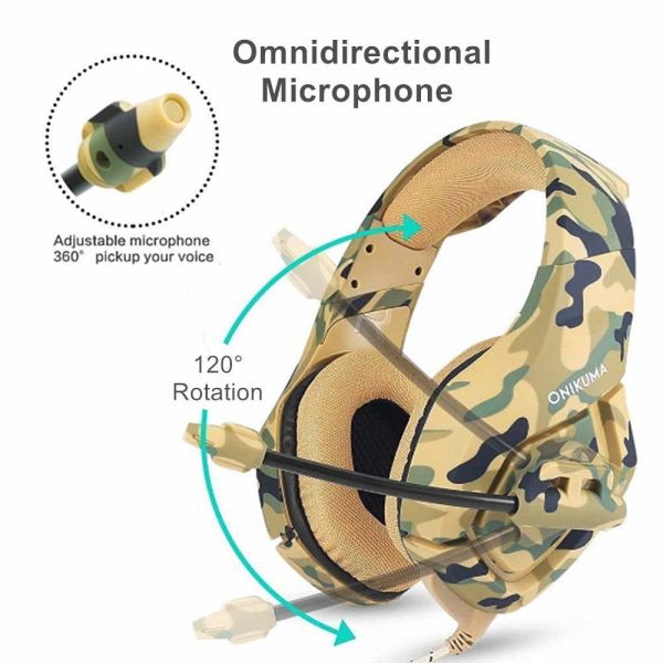 Quality 50mm 100mA ONIKUMA K1b Camouflage Gaming Headset for sale