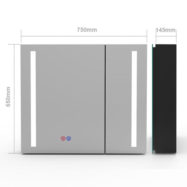 Quality 3000K LED Medicine Cabinet Square Wall Mounted Mirror Cabinet Customized for sale