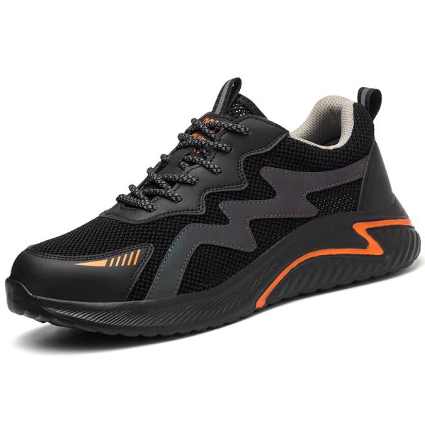 Quality Electrical Safety Shoes Work Shoes With Anti-smashing Plastic Toe Shoes For Men EVA Sole Men's Work Shoes Flyknit Kevlar Midsole Safety Shoes for sale