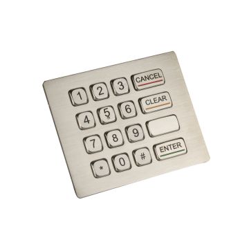 Quality 4x4 IP67 Panel Mount Numeric Keypad Vandal Proof Stainless Steel for sale