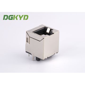 Quality 180 degree top insertion CAT6 10 pins 10 contacts RJ45 Shielded Connector for sale