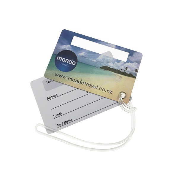 Quality Laminated Pounching Hole CMYK PVC Plastic Die Cut Card Luggage Hanging Tag Card for sale