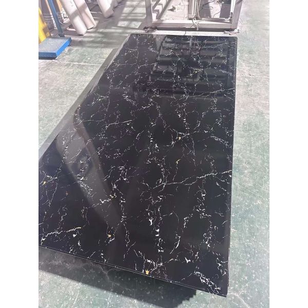 Quality 3MM Black Uv Pvc Marble Sheets Interior Wall Covering OEM for sale