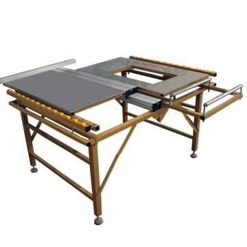Quality Wood Portable Sliding Table Saw Cutting Machine For Construction Works In Yellow for sale