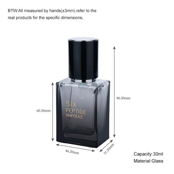 Quality Elegant 30ml Empty Foundation Bottle Black Gradient Semi Transparent for sale