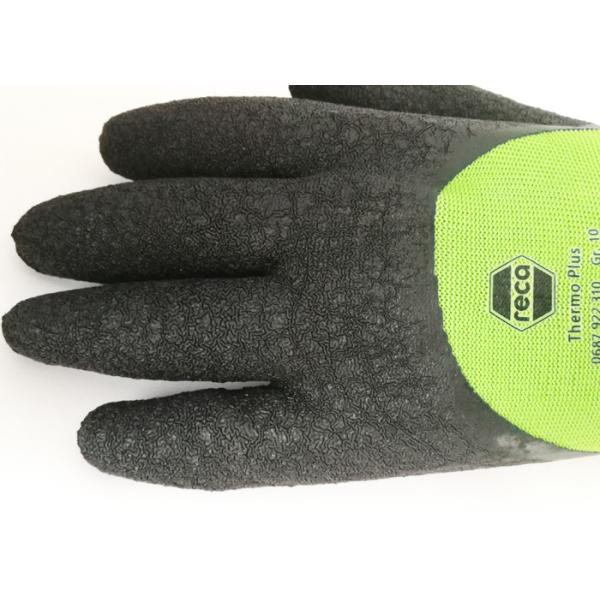Quality Acrylic Liner Crinkled Latex Coated Gloves Double Dipping Palm Pattern for sale