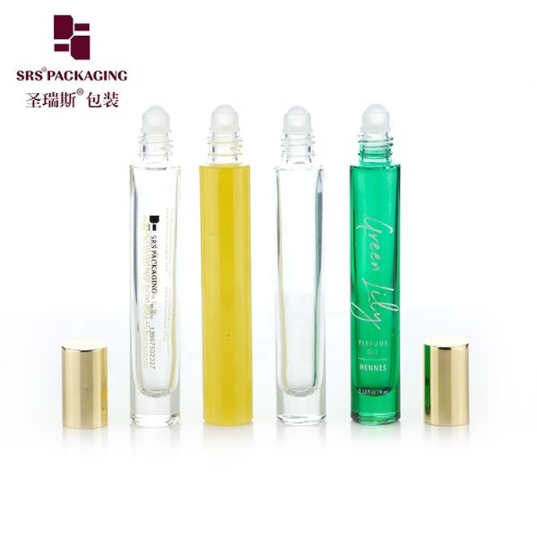 Quality 10ml Thick Wall Glass Roller Bottle with Shiny Metal Cap and Frost Surface for for sale