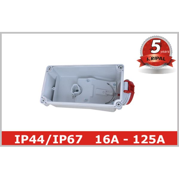 Quality 250V 415V Power Industrial Plug Socket with Switched Interlock PC BOX for sale