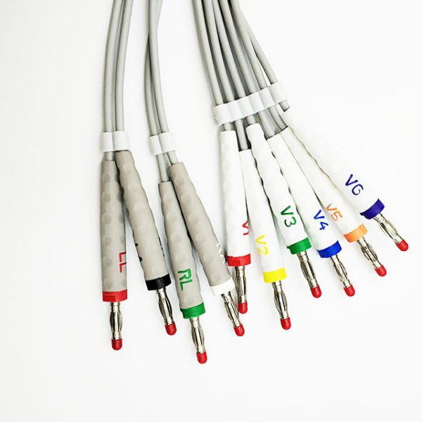 Quality Compatible HP Banana EKG Cables 10 Lead 4.0 AHA Machine Electrocardiograph for sale