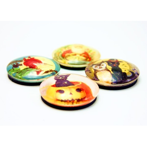 Quality Halloween Decoration 4 Colors Offset Printing Glass Fridge Magnets Magnets For Refrigerator for sale