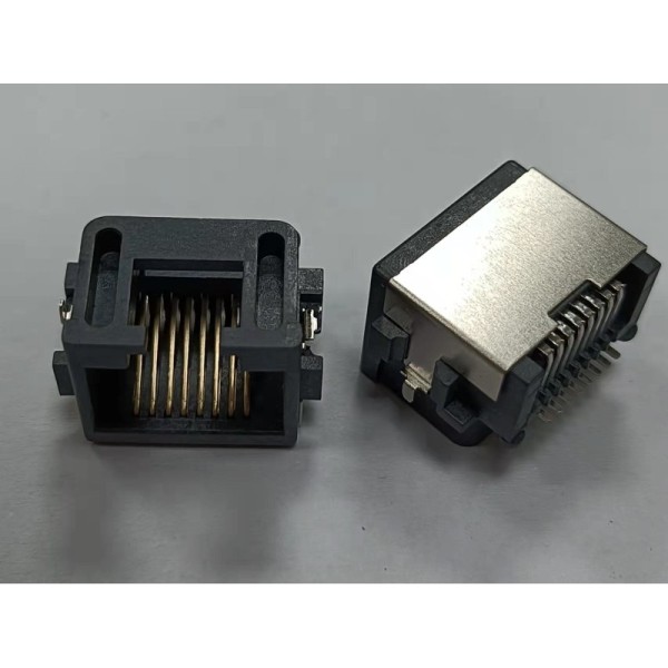 Quality SMT Offset / Overhangs PCB RJ45 Jack , Modular RJ45 PCB Connector for sale