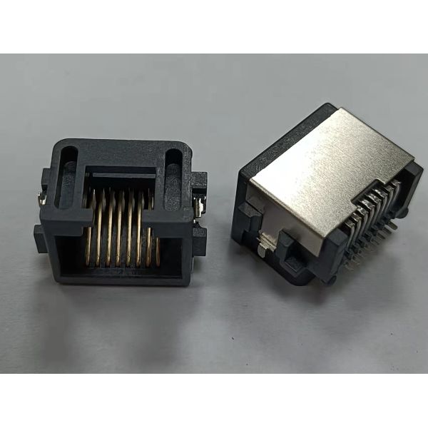 Quality SMT Offset / Overhangs PCB RJ45 Jack , Modular RJ45 PCB Connector for sale