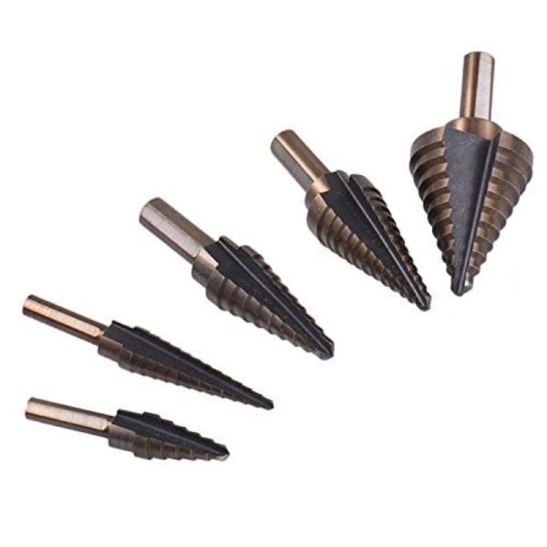 Quality 5pcs Cobalt Step Drill Bit Set with 50 Sizes and Aluminum Case for Professional for sale