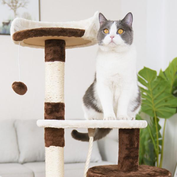 Quality 112cm Sisal Short Plush Climbing Cat Tree Tower for sale