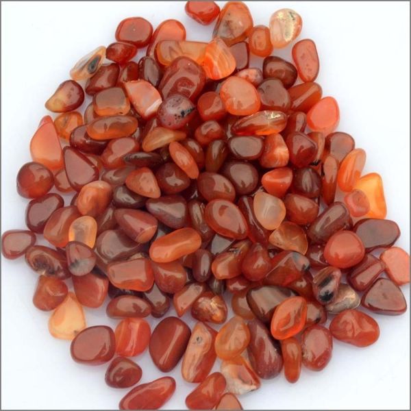Quality Polished Natural Crystal Red Agate Carnelian Tumble Gravel Stones for Feng Shui for sale