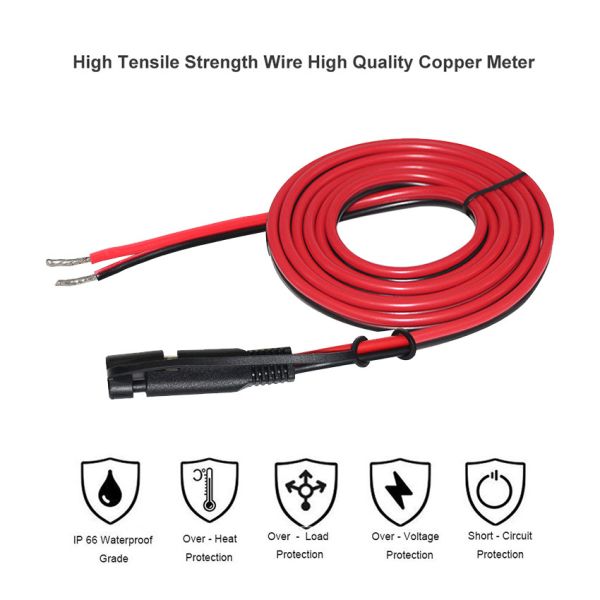 Quality SAE to Tinned Copper Wire Cable 12V 24V Solar Panel Connection for sale