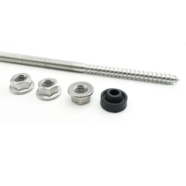 Quality Natural Silver Double Threaded Hanger Bolts for Secure and Durable Solar Panel for sale